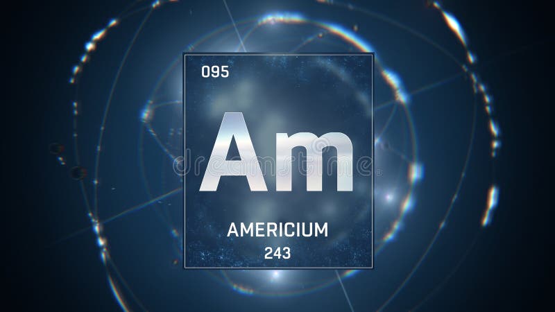 Americium As Element 95 of the Periodic Table 3D Illustration on Blue ...