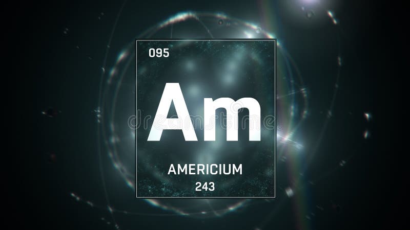 Americium As Element 95 of the Periodic Table 3D Illustration on Green ...