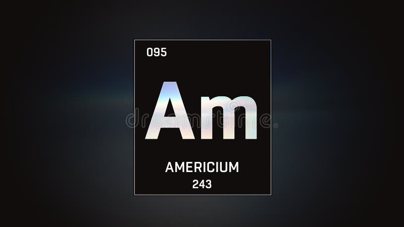 Americium As Element 95 of the Periodic Table 3D Illustration on Green ...
