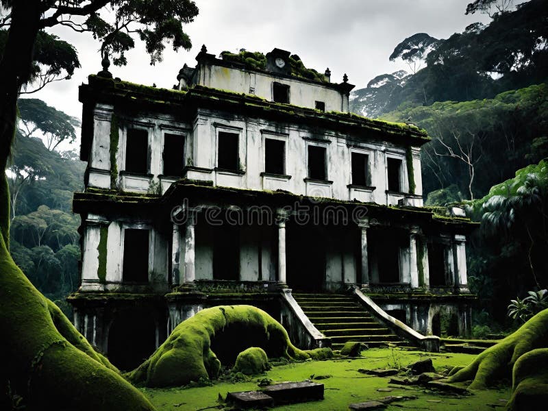 3d Illustration of an Ancient Abandoned Building in an Abandoned ...