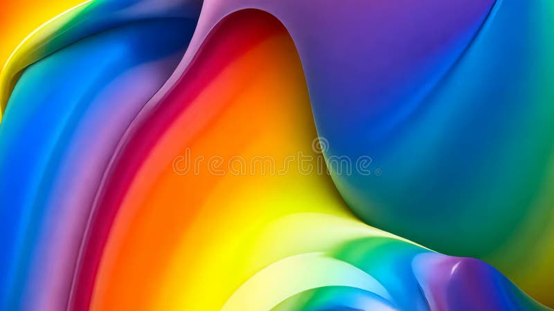 3d Illustration of Animated Background of Colorful Fluid with Soft and ...