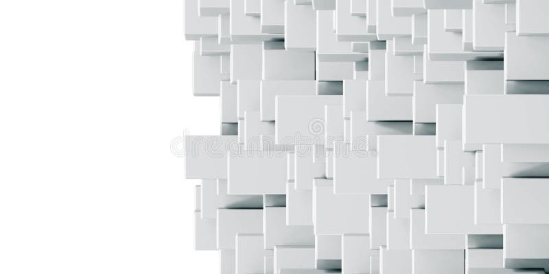 3d Illustration Animated White Square Cubes Abstract Wave Background ...