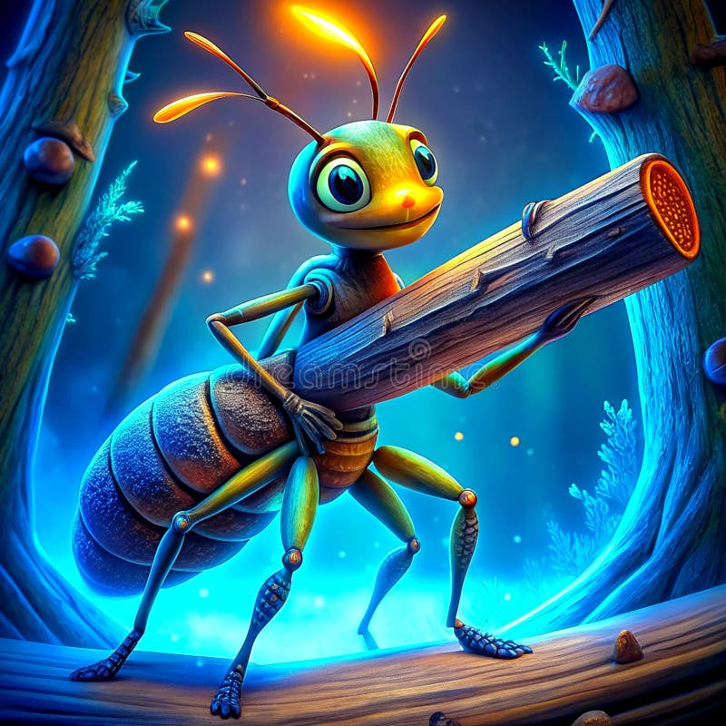 3d Illustration of Ants in the Cave. 3d Rendering Stock Illustration ...