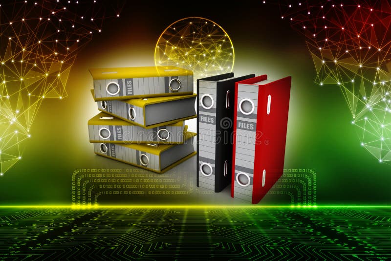 Row Folders Files 3d Stock Illustrations – 178 Row Folders Files 3d ...