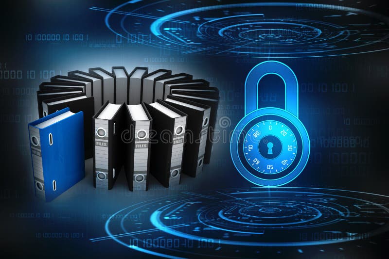 3d Illustration of Archive Folders Stack, Office Folders in Digital ...