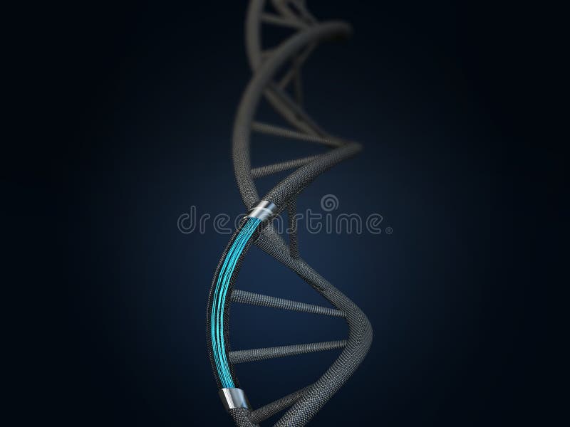 3d Illustration of Artificial DNA Molecule. Artificial Intelligence of ...