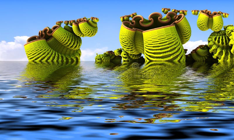 3D Illustration Artwork of Virtual Scenery Stock Illustration ...