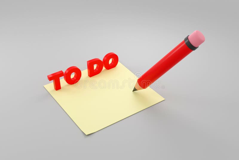 3D Illustration of Assorted School Supplies Blue Pencil and Yellow ...