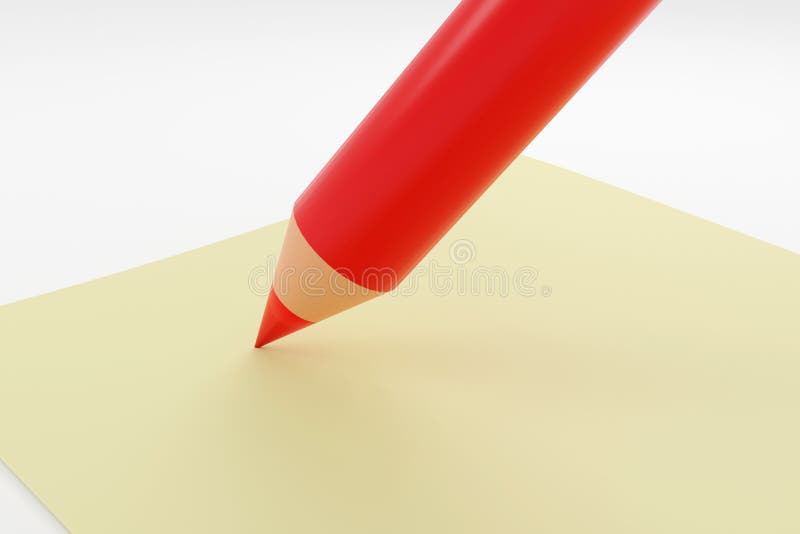 3D Illustration of Assorted School Supplies Blue Pencil and Yellow ...