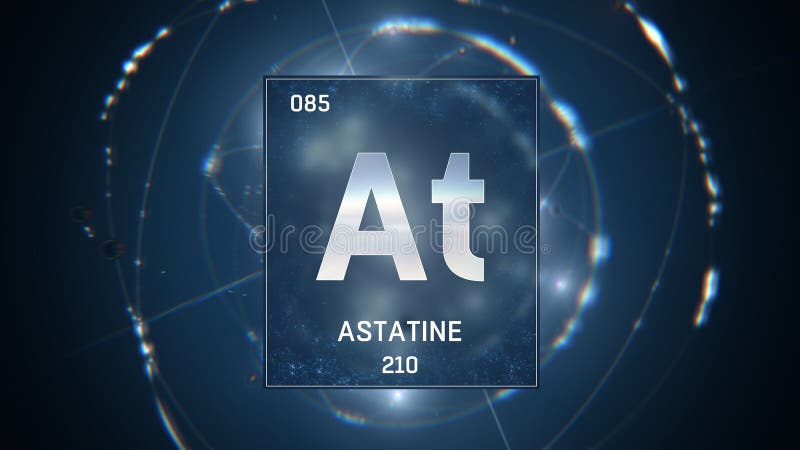 Astatine As Element 85 of the Periodic Table 3D Illustration on Blue ...