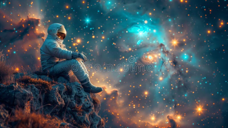 3D Illustration of Astronaut at Earth Orbit. Artemis Space Program. 5K ...