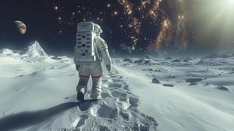 3D Illustration of Astronaut at Earth Orbit. Artemis Space Program. 5K ...