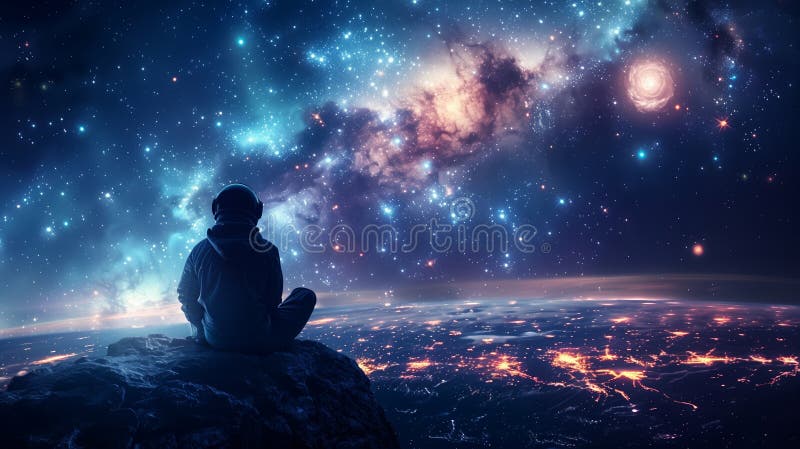 3D Illustration of Astronaut at Earth Orbit. Artemis Space Program. 5K ...