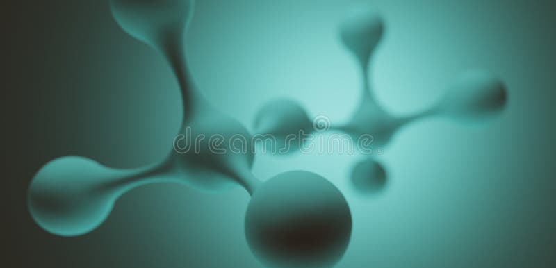 3D Illustration. Atom Connection Concept. Abstrack Background. Science ...