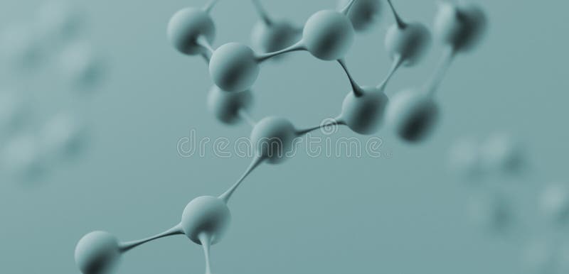 3D Illustration. Atom Connection Concept. Abstrack Background. Science ...