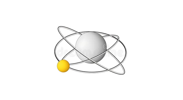 A 3D Illustration of an Atom Features a Large White Central Sphere ...