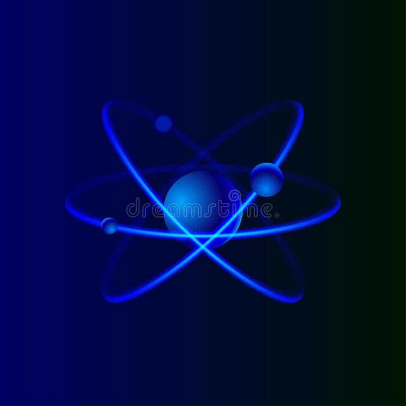 3D Illustration of Atom Surrounded by Electrons. Nuclear Atom. 3d Cell ...