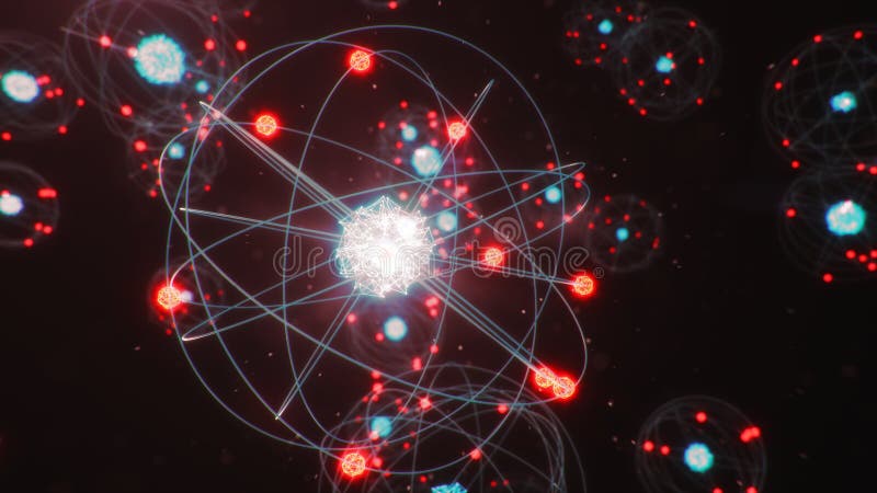 3D Illustration Atomic Structure. Atom is the Smallest Level of Matter ...