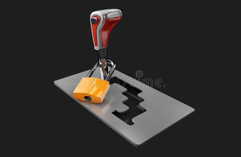 3d Illustration of Automatic Gearbox Selector Stock Illustration ...