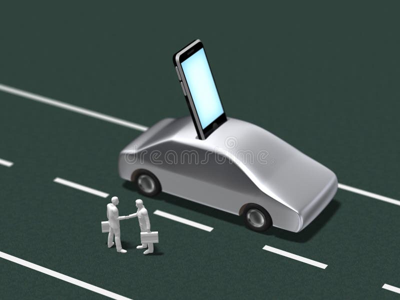 3D Illustration of Automobile Mobile Communication Stock Illustration ...