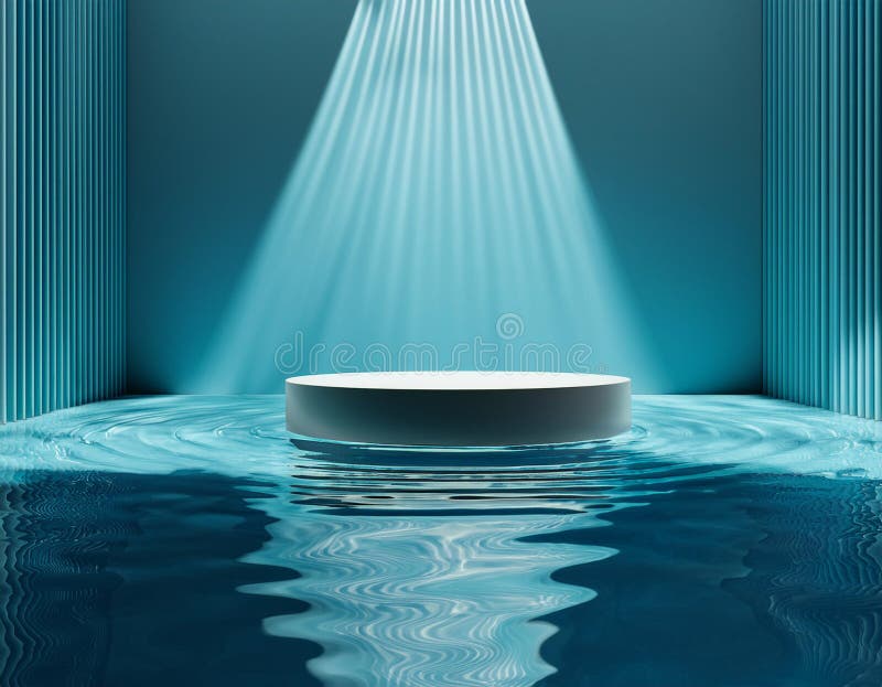 3D Illustration: Azure Water Withstands Caustic Effects, Light Shadow ...