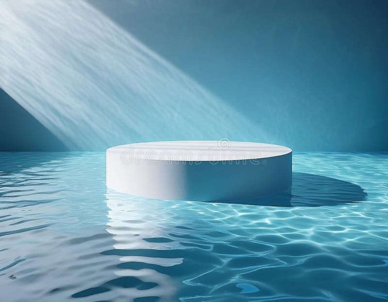 3D Illustration: Azure Water Withstands Caustic Effects, Light Shadow ...