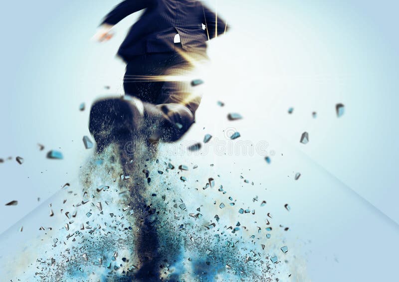 3d Illustration of the Back View of a Running Businessman Stock ...