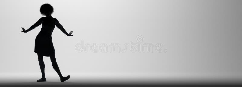 Backlit Model Posing in Studio Stock Illustration - Illustration of ...