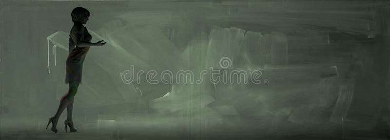 Backlit Model Posing in Studio Stock Illustration - Illustration of ...