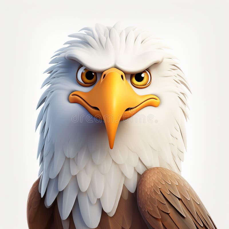 3d Illustration of a Bald Eagle with Pixar-style Charm Stock ...