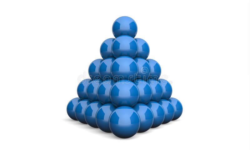 3D Illustration Ball Pyramid Concept Blue 3 Stock Illustration ...