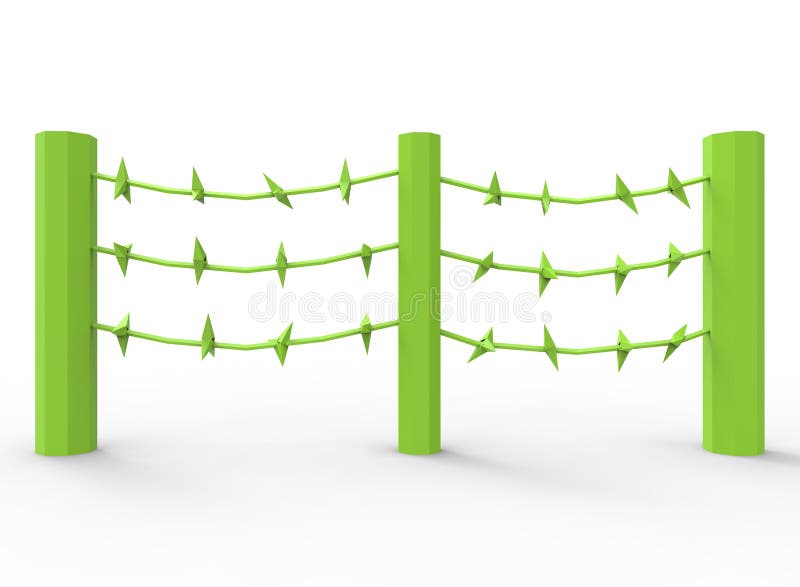 3d Illustration of Barbed Wire. Stock Illustration - Illustration of ...