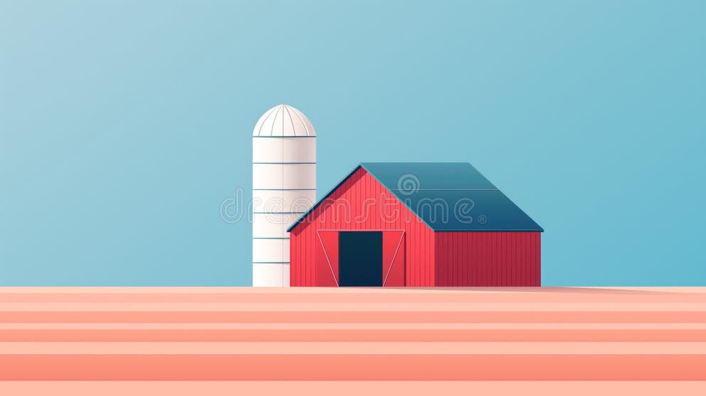 Background Scene Red Barn Silo Farm Stock Illustrations – 75 Background ...