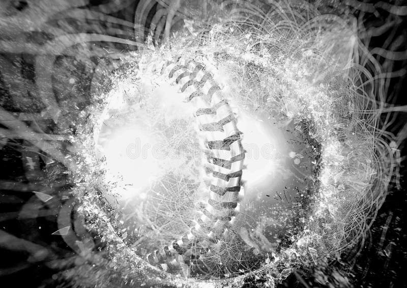 3d Illustration of a Baseball Ball Exploding and Spewing Smoke Stock ...