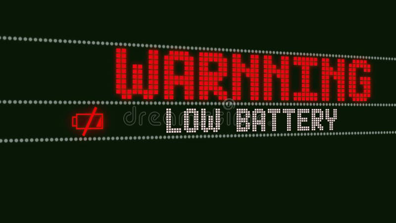 Battery Low, Warnning Screen Text, System Message, Notification Stock ...