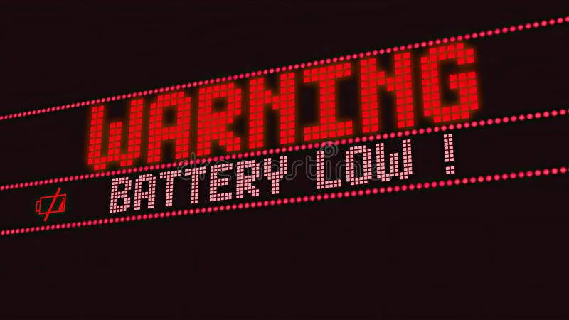 Battery Low, Warnning Screen Text, System Message, Notification Stock ...
