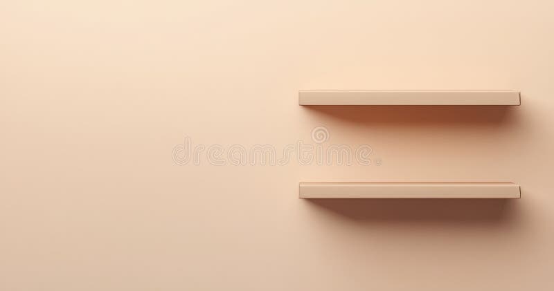 A 3D Illustration of a Beige Wall with Square and Rectangular Box ...