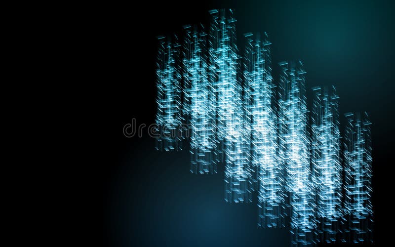 2d Illustration of Big Data Concept. Binary Data in a Form of Rectangle ...