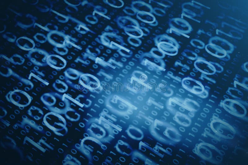3d Illustration Binary Code On Blue Background Bytes Of Binary Code