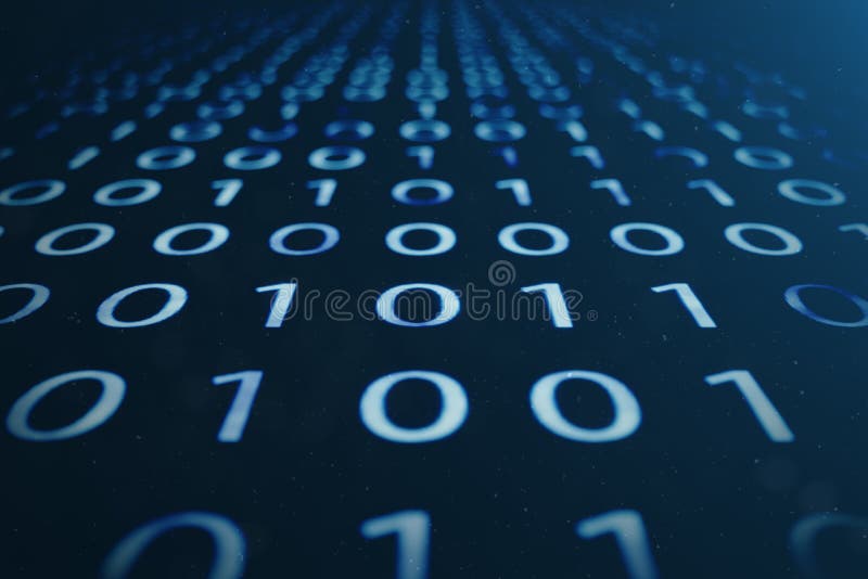 3D Illustration Binary Code on Blue Background. Bytes of Binary Code ... 3D Illustration Binary Code on Blue Background. Bytes of Binary Code ...