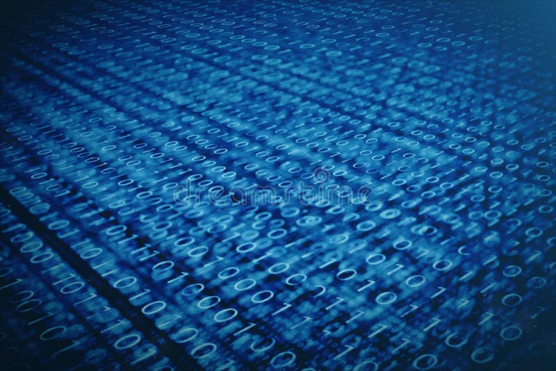 3D Illustration Binary Code on Blue Background. Bytes of Binary Code ... 3D Illustration Binary Code on Blue Background. Bytes of Binary Code ...