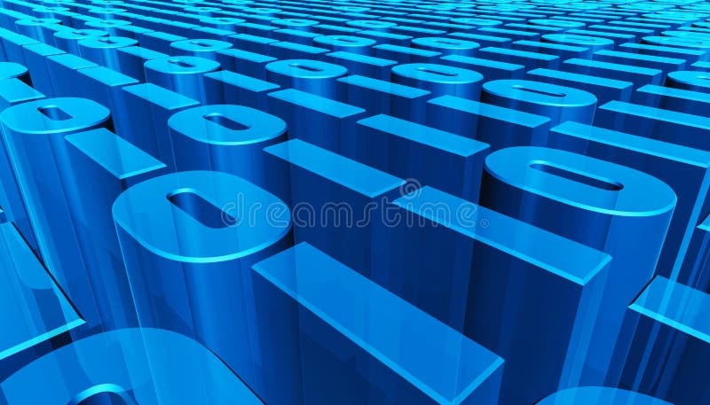 3D Illustration of Binary Digital Code Abstract Background. Stock ...