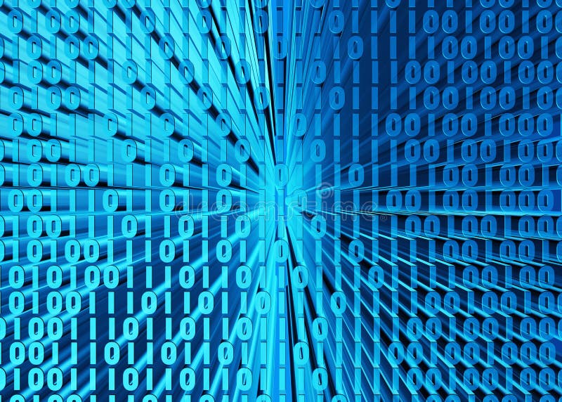 3D Illustration of Binary Digital Code Abstract Background. Stock ...