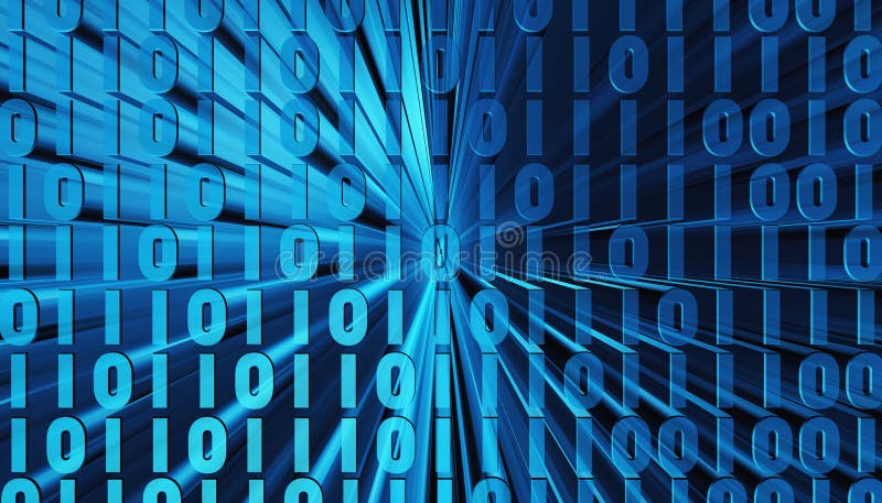 3D Illustration of Binary Digital Code Abstract Background. Stock ...