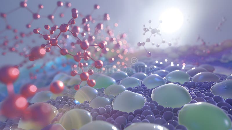 3D Illustration of a Biomolecule Intricate Stock Illustration ...