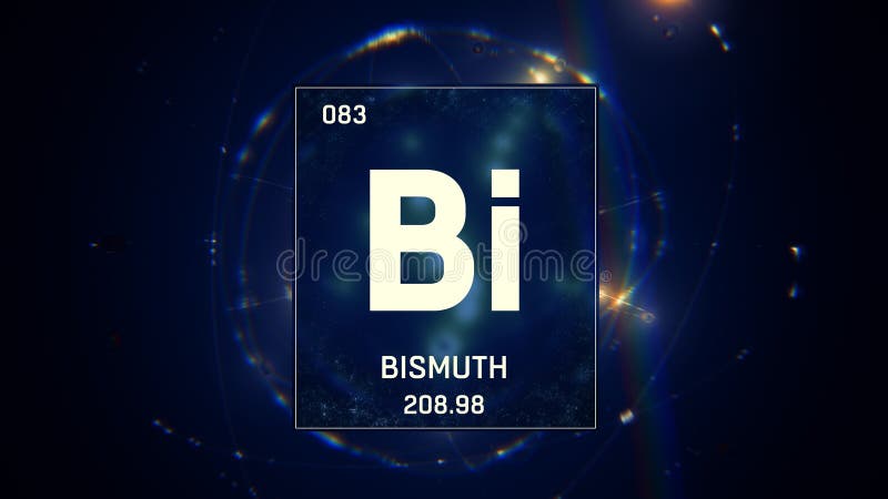 Bismuth As Element 83 of the Periodic Table 3D Illustration on Blue ...