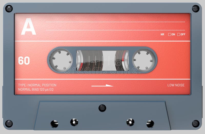 Black and Red Audio Cassette with Sticker and Label Stock Image - Image ...