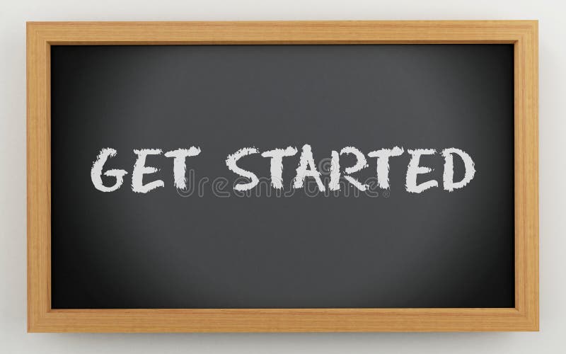 3d Chalkboard with Get Started Stock Illustration - Illustration of business, executive: 126021923