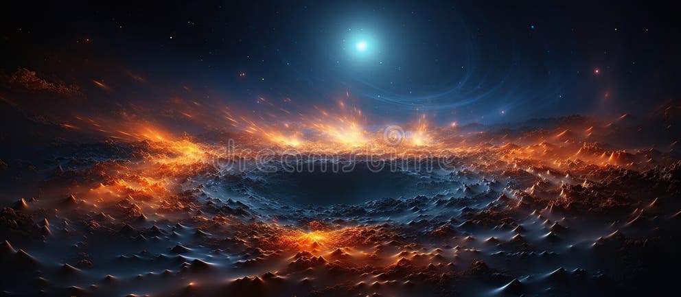 3D Illustration of Black Hole Absorbing Light in Deep Space Stock ...