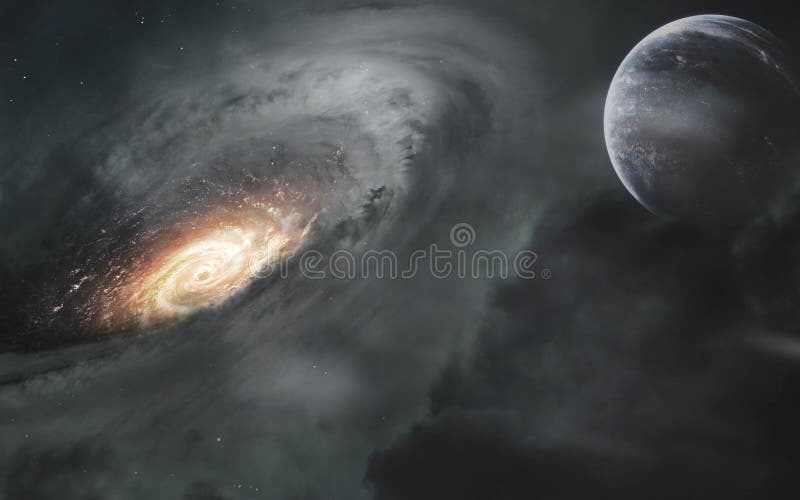 3D Illustration of Black Hole Absorbing Light in Deep Space. 5K ...